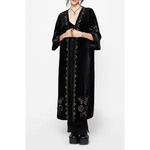 DISTURBIA Kobra Velvet Snake Longline Robe