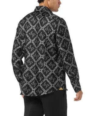 BILLIONAIRE Silk Gold Cut Shirt Bb Monogram - Black