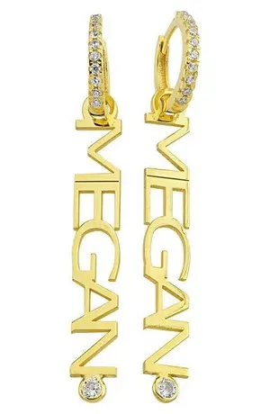 THE SIS KISS Custom Name Huggie Drop Earrings
