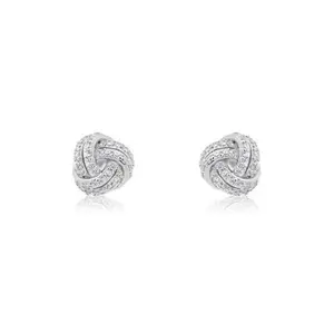 THE LOVERY FINE JEWELRY Knotted Cubic Zirconia Stud Earrings