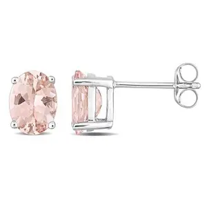 JULIANNA B. Oval Solitaire Stud Earrings 14k - Morganite