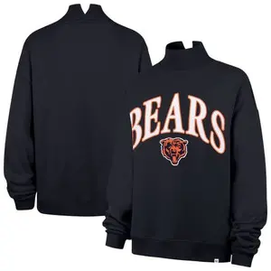 '47 47 Chicago Bears Oversized Vantage Mock Neck Sweatshirt - Navy