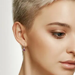 JULIANNA B. 10k Rose Gold And Diamond Halo Drop Earrings