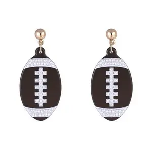 HALLMARK Football Drop Earrings With Pearl-accented Stitching