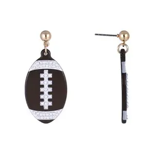 HALLMARK Football Drop Earrings With Pearl-accented Stitching
