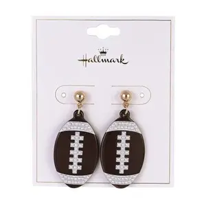 HALLMARK Football Drop Earrings With Pearl-accented Stitching