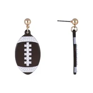 HALLMARK Football Drop Earrings With Pearl-accented Stitching