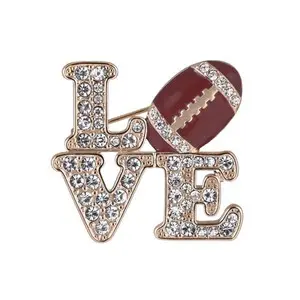 HALLMARK Love" Football Pin With Rhinestones