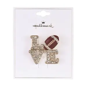 HALLMARK Love" Football Pin With Rhinestones