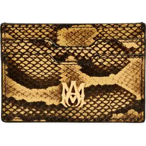 Amiri Python Embossed Card Holder - Brown