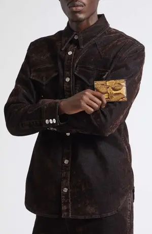 Amiri Python Embossed Card Holder