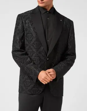 Philipp Plein Wool Blazer Lord Fit Hexagon