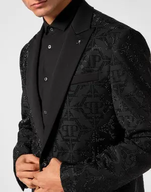 Philipp Plein Wool Blazer Lord Fit Hexagon