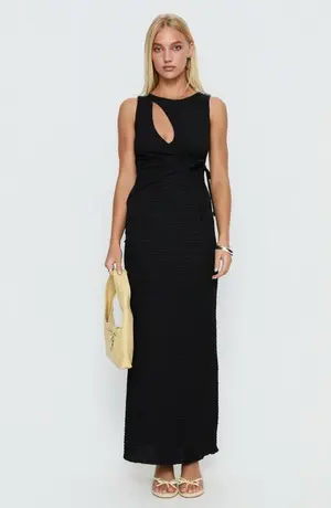 Princess Polly Sleeveless Textured Cutout Maxi Dress