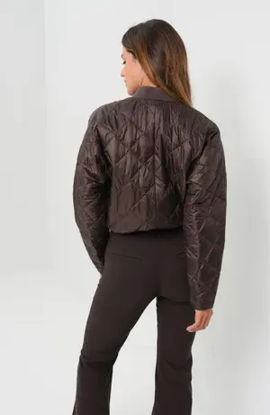 Anatomie Kyoto Quilted Bomber Jacket - Espresso