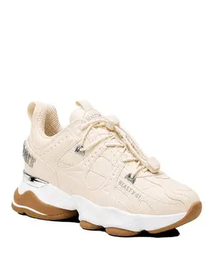 PLEIN SPORT Runner Beast X-01 Nappa Sneakers - Beige