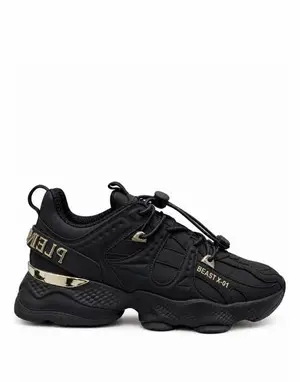 PLEIN SPORT Runner Beast X-01 Nappa Sneakers - Black/lightgold