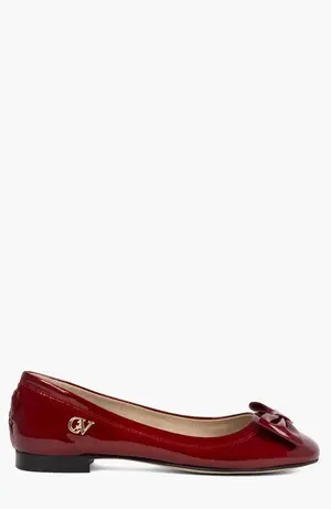 CAVALINHO Patent Leather Ballet Flats With Bow Detail
