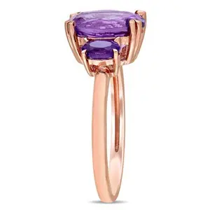 JULIANNA B. 14k Rose Gold Oval Three-stone Ring