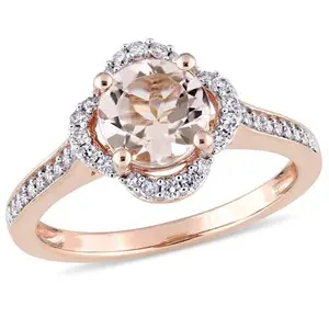 JULIANNA B. 14k Rose Gold Diamond And Ring - Morganite