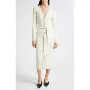 TOCCIN Tocca Lara Long Sleeve Cardigan Dress - Ivory