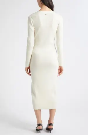 TOCCIN Tocca Lara Long Sleeve Cardigan Dress - Ivory
