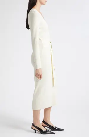 TOCCIN Tocca Lara Long Sleeve Cardigan Dress - Ivory