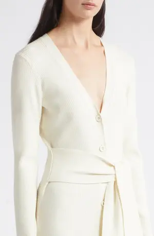 TOCCIN Tocca Lara Long Sleeve Cardigan Dress - Ivory