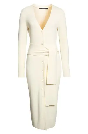 TOCCIN Tocca Lara Long Sleeve Cardigan Dress - Ivory