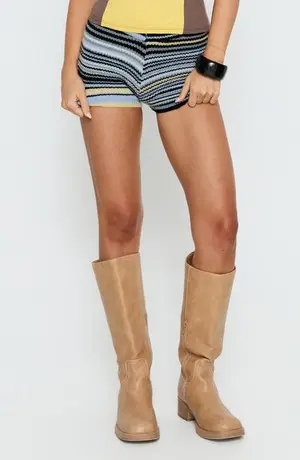 Princess Polly Alarik Striped Knit Shorts