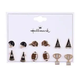 HALLMARK Game Day Football Themed Stud Earring Set