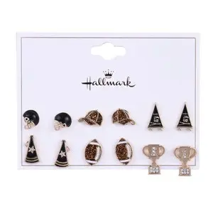 HALLMARK Game Day Football Themed Stud Earring Set