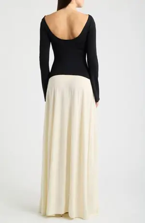 Solid & Striped The Ambrio Bateau Neck Long Sleeve Maxi Dress