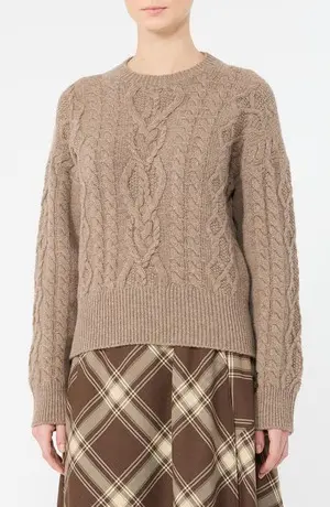 MAX MARA Virgin Wool Cable Knit Sweater