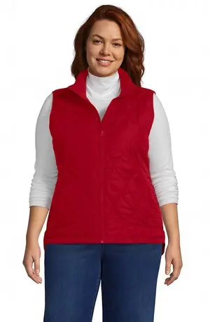 LANDS' END Featherfree™ Quilted Vest - Compass Red