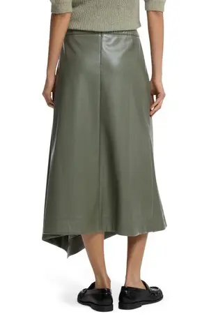 BOSS Ventara Faux Leather Midi Skirt