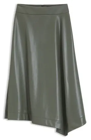 BOSS Ventara Faux Leather Midi Skirt
