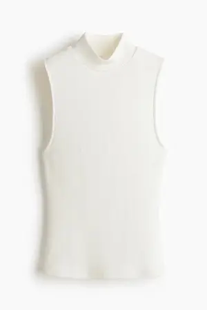 H&M Viscose Mock Turtleneck Top - White