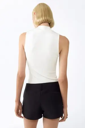 H&M Viscose Mock Turtleneck Top - White