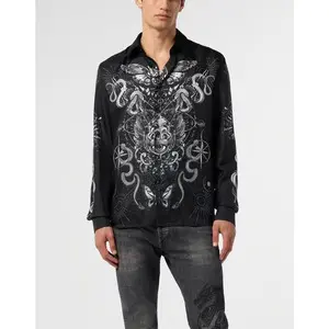 Philipp Plein Silk Shirt All-over Tattoo