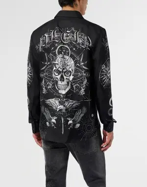 Philipp Plein Silk Shirt All-over Tattoo
