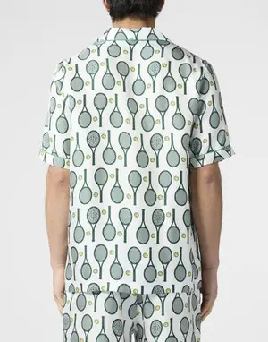 Philipp Plein Silk Bowling Shirt Tennis
