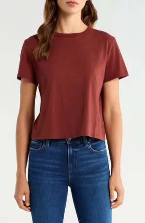 Paige Rhodes Cotton Crewneck T-shirt - Garnet