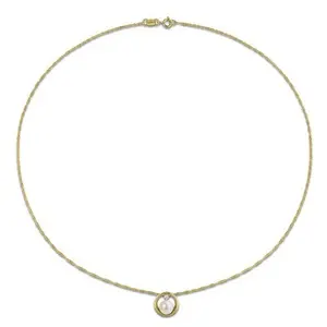 JULIANNA B. Cultured And Diamond Necklace In 10k Yellow Gold