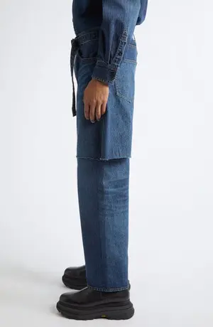 Sacai Sliced Belted Denim Jeans