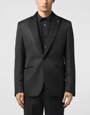 BILLIONAIRE Jacquard Brocade Blazer - Black