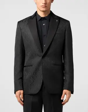 BILLIONAIRE Jacquard Brocade Blazer - Black