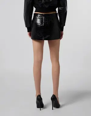 Philipp Plein Croco-print Leather Mini Skirt