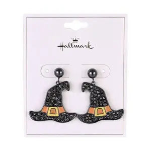 HALLMARK Halloween Witch Hat Statement Earrings
