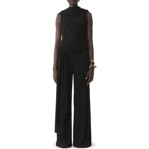 LANVIN Draped Jumpsuit In Crepe Jersey - Black
